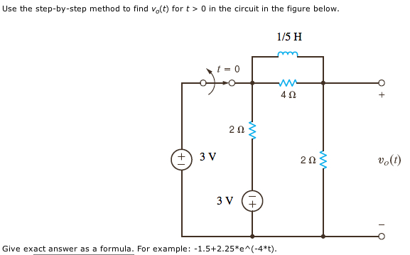 Use the step-by-step technique to find i0(t) for t > | Chegg.com