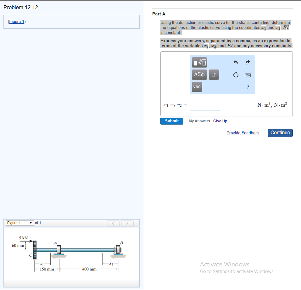 Solved Problem 12 12 Part A Using The Deflection Or Elastic