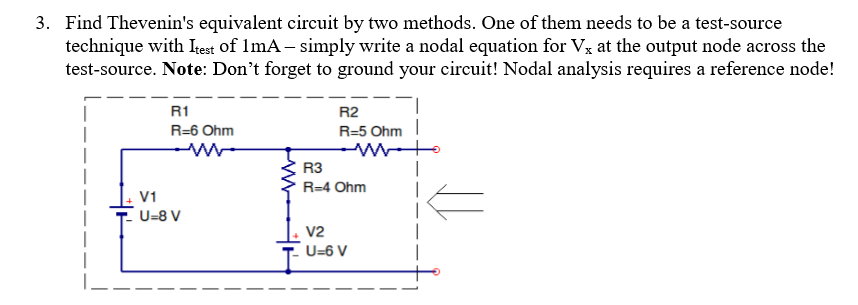 Solved Find Thevenin's equivalent circuit by two methods. | Chegg.com