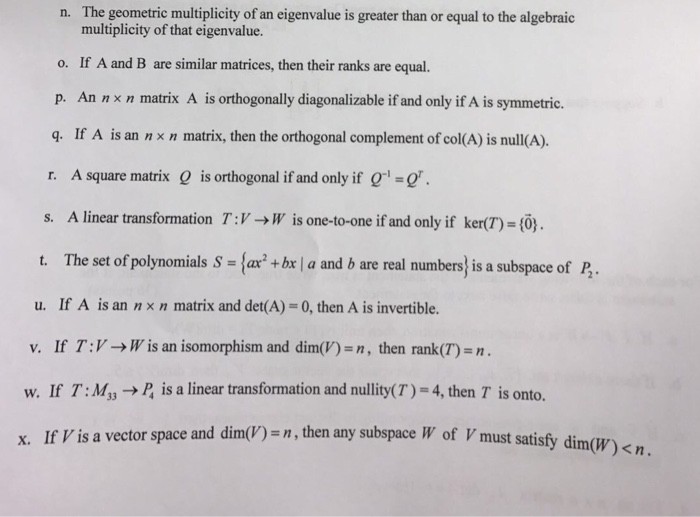 Solved The geometric multiplicity of an eigenvalue is | Chegg.com