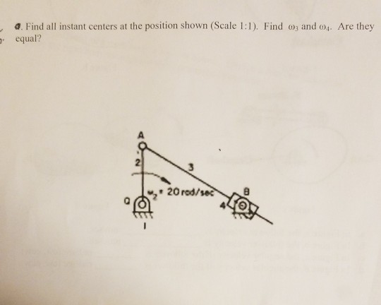 Solved Find all instant centers at the position shown (Scale | Chegg.com