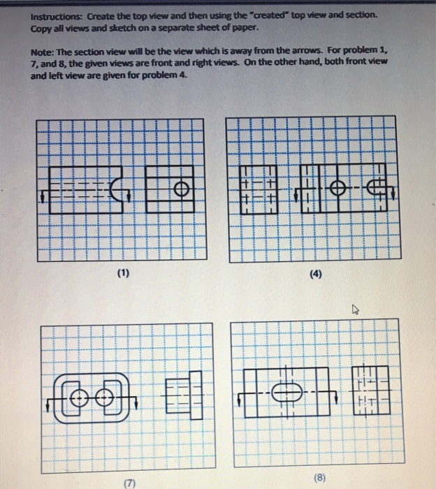 Solved Instructions: Create the top view and then using the | Chegg.com