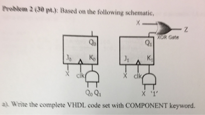 Solved Based on the following schematic, Write the complete | Chegg.com