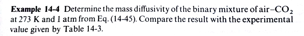 Solved Example 14 4 Determine The Mass Diffusivity Of The