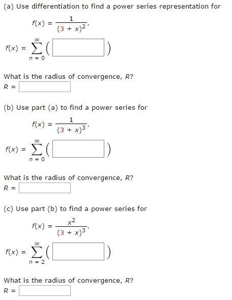 Solved Use differentiation to find a power series | Chegg.com
