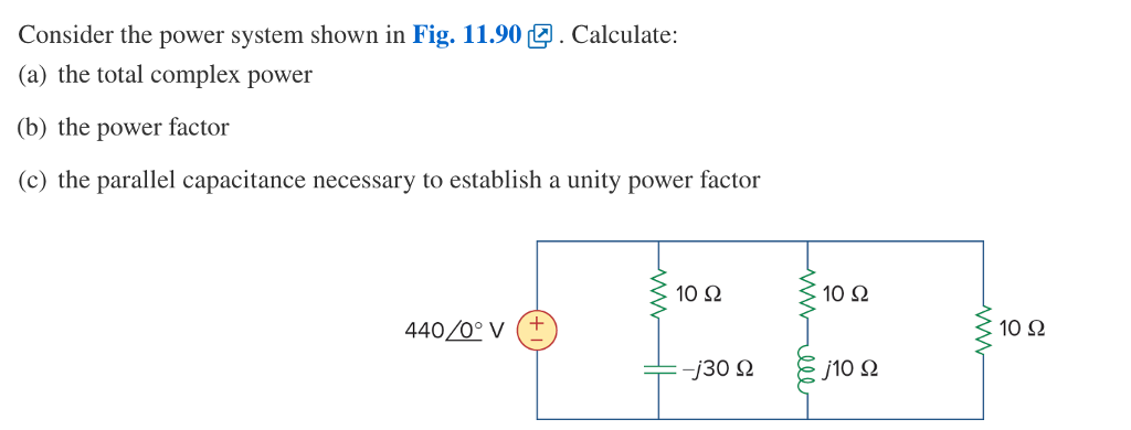 Solved Consider the power system shown in Fig. 11.90. | Chegg.com