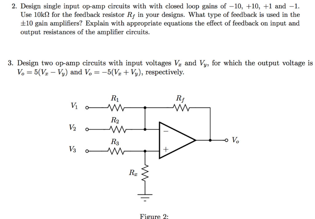 Solved Design single input op-amp circuits with closed loop | Chegg.com