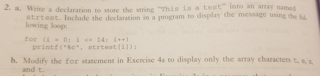 Solved 2. a. Wrie a declaration to store the string "Thi s i | Chegg.com