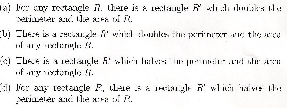 Solved For any rectangle R, there is a rectangle R! which | Chegg.com