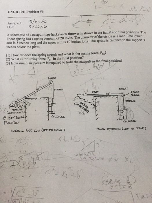 Solved A schematic of a catapult-type hacky-sack thrower is | Chegg.com