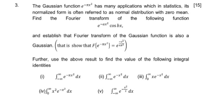 Solved 3. The Gaussian function e-Pix^2 has many | Chegg.com