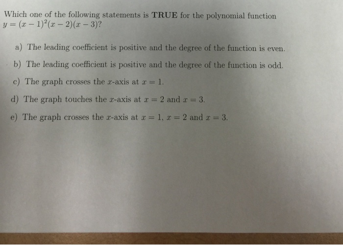 Solved Which one of the following statements is TRUE for the | Chegg.com