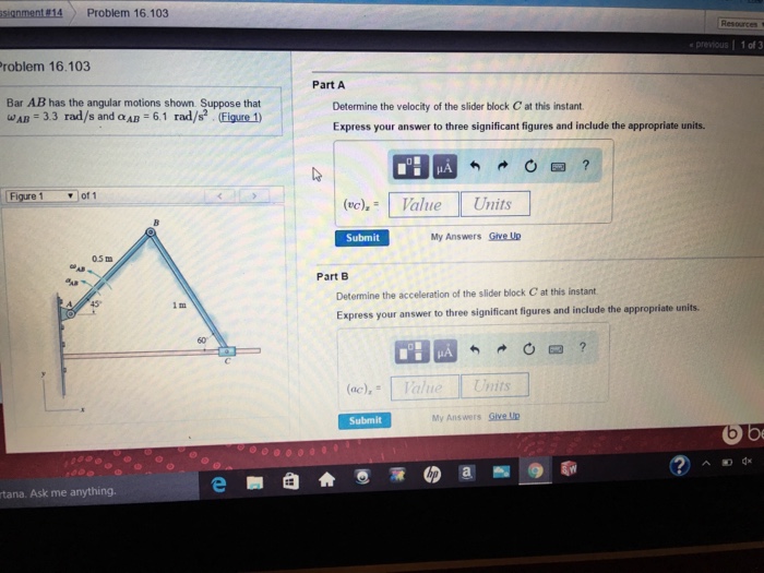 Solved asignment 14 Problem 16.103 Problem 16.103 Bar AB has | Chegg.com