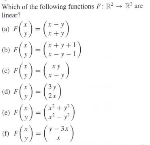 Solved 2 ? R2 are Which of the following functions F: R | Chegg.com