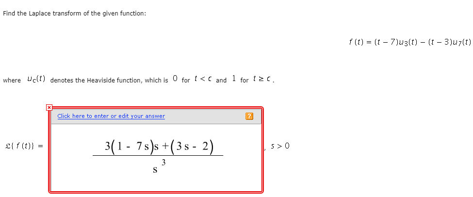 Solved Find the Laplace transform of the given function | Chegg.com