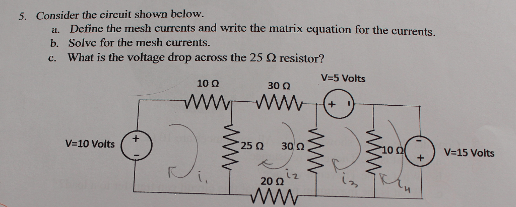 Solved Consider the circuit shown below. a. Define the mesh | Chegg.com