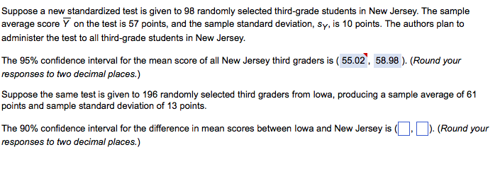 Solved Suppose a new standardized test is given to 98 | Chegg.com