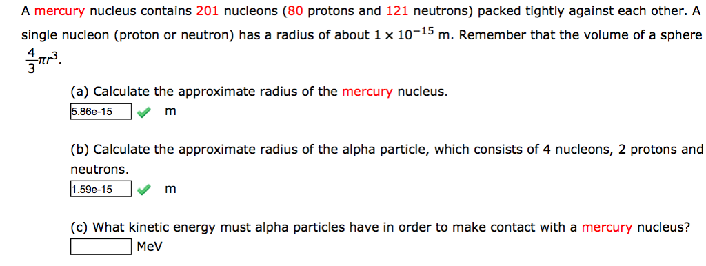 Solved A mercury nucleus contains 201 nucleons (80 protons | Chegg.com