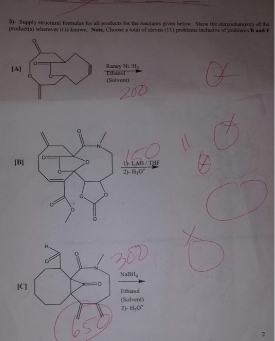 Solved 3)- Supply structural formulas for all products for | Chegg.com