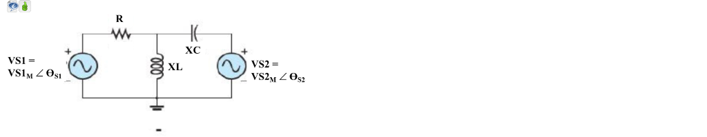 Solved In the circuit, R=6 Ohm, XL=9 Ohm, XC=9 Ohm; VS1 | Chegg.com