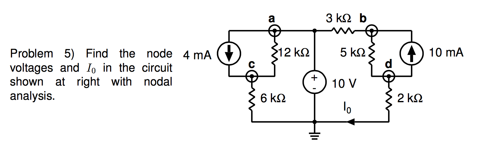 Solved Find the node voltages and I_0 in the circuit shown | Chegg.com