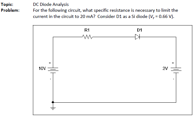 Solved DC Diode Analysis For the following circuit, what | Chegg.com