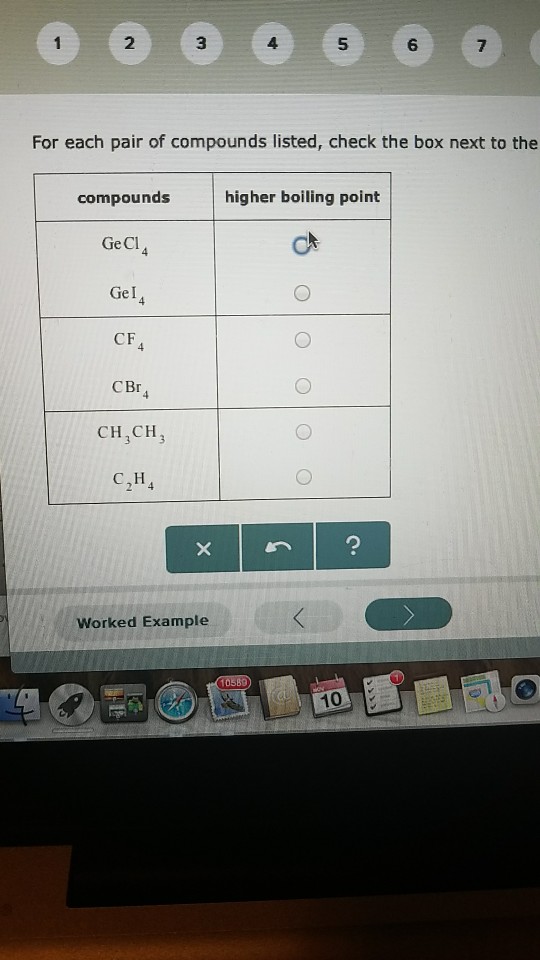 Solved 2 3 5 6 7 For each pair of compounds listed, check | Chegg.com