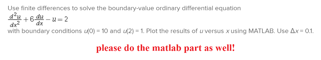 Use finite differences to solve the boundary-value | Chegg.com