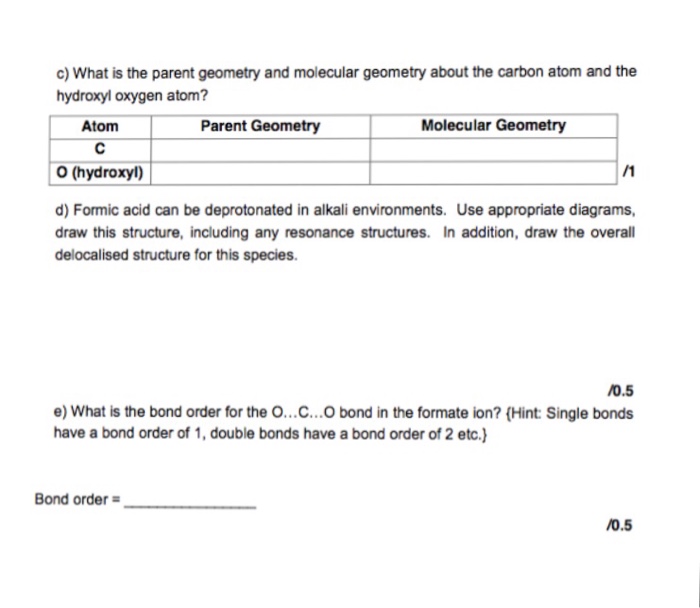 Solved What is the parent geometry and molecular geometry | Chegg.com