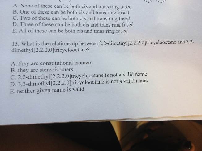 Solved None of these can be both cis and trans ring fused | Chegg.com