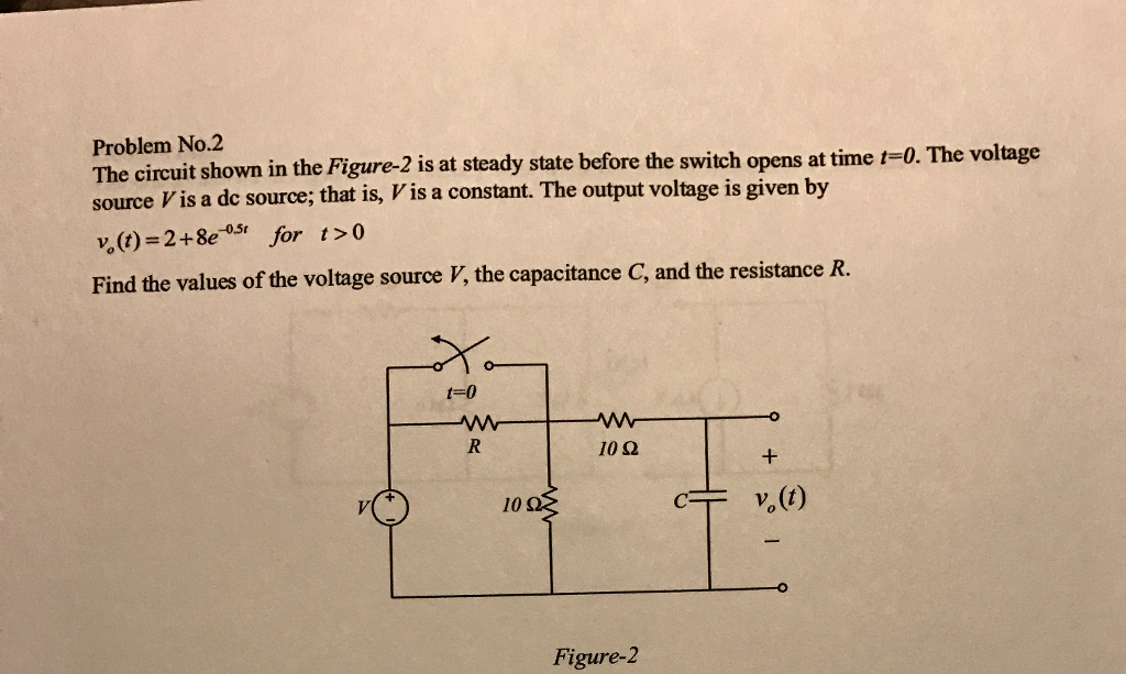 Solved The Circuit Shown In The Figure 2 Is At Steady State