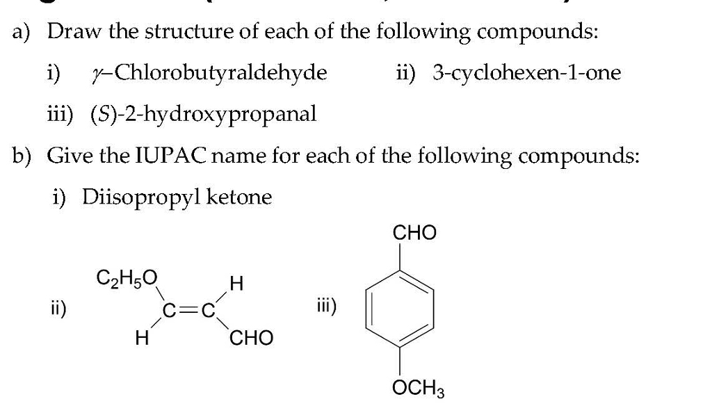 Solved a) Draw the structure of each of the following | Chegg.com