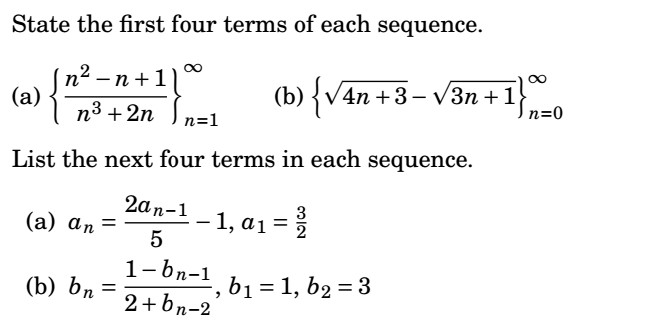 Solved State the first four terms of each seque 0o n 0 List | Chegg.com