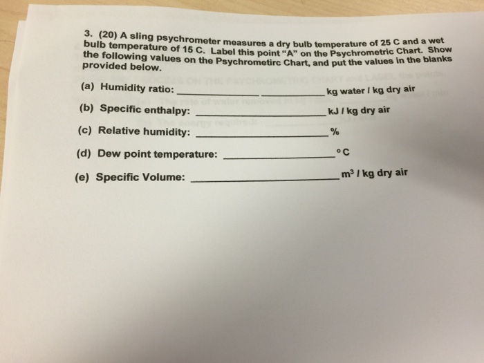 Solved 3. A sling psychrometer measures a dry bulb | Chegg.com