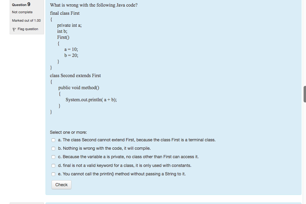 Solved Question 9 Not complete Marked out of 1.00 i What is | Chegg.com