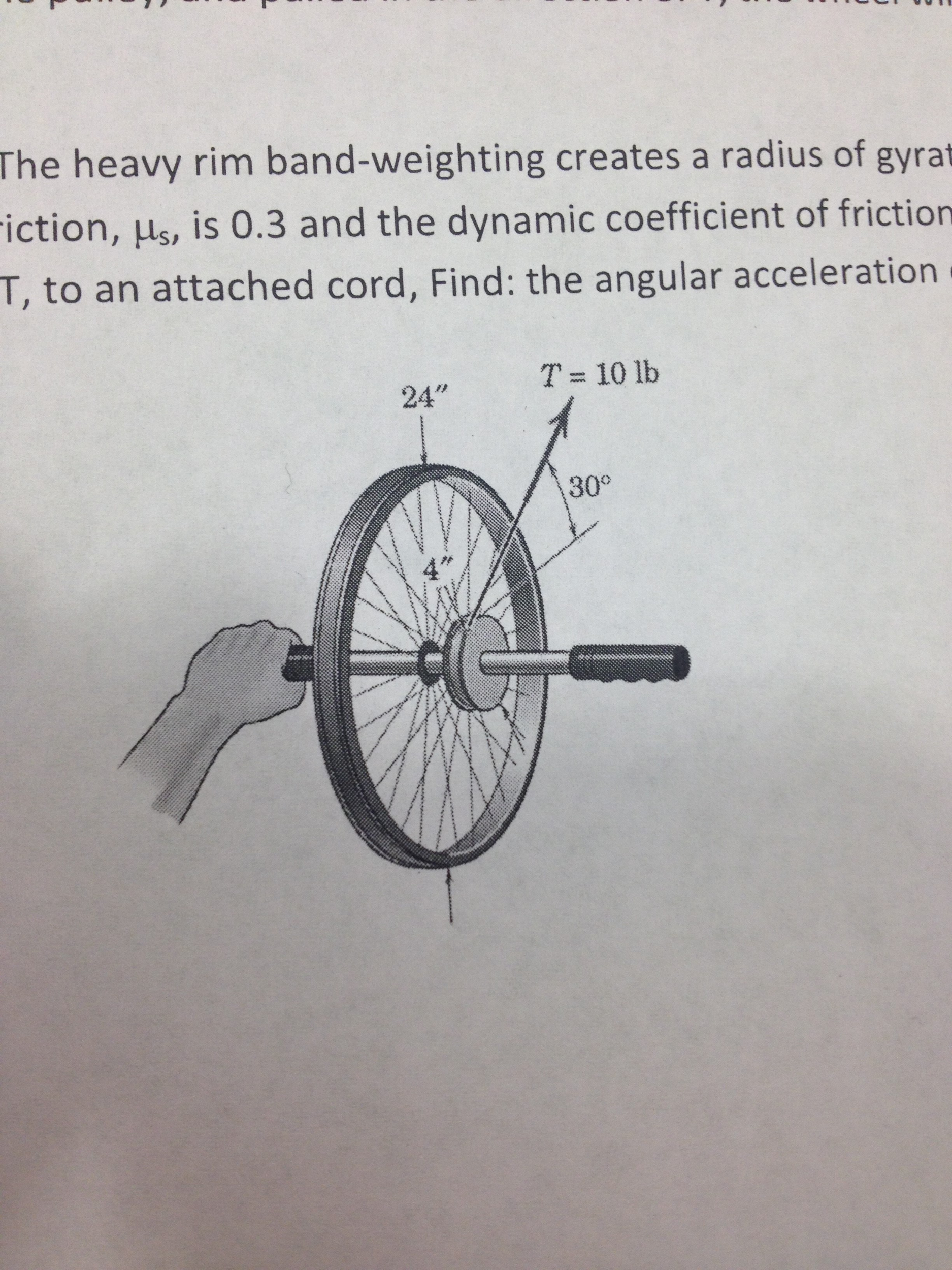 Solved The wheel in the image is modeled as a bicycle wheel | Chegg.com