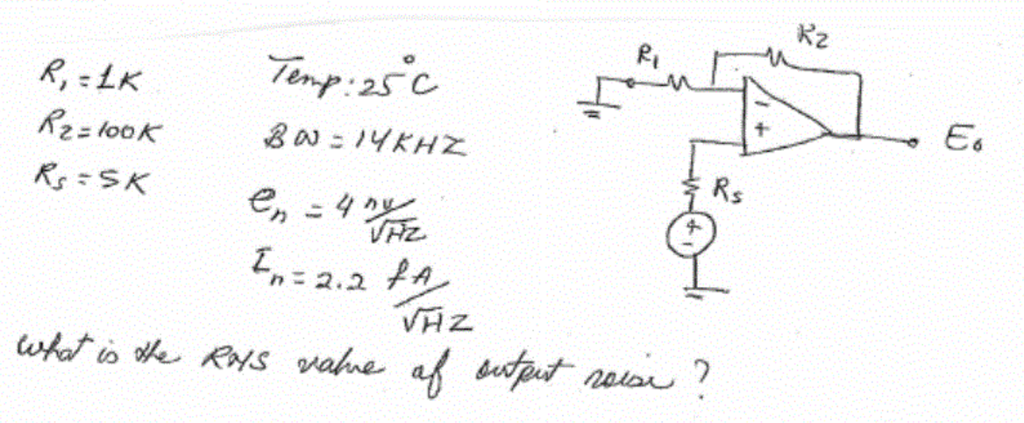 Solved What is the RMS value of the output noise? En and | Chegg.com