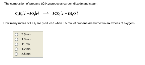 Solved The combustion of propane (C_3H_8) produces carbon | Chegg.com