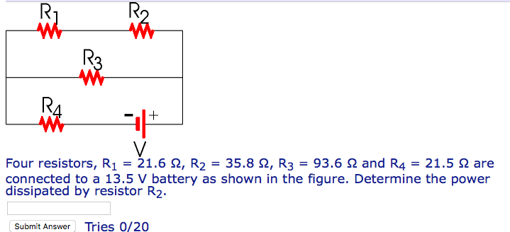 Solved Four resistors, R1 = 21.6 Ω, R2 = 35.8 Ω, R3 = 93.6 Ω | Chegg.com