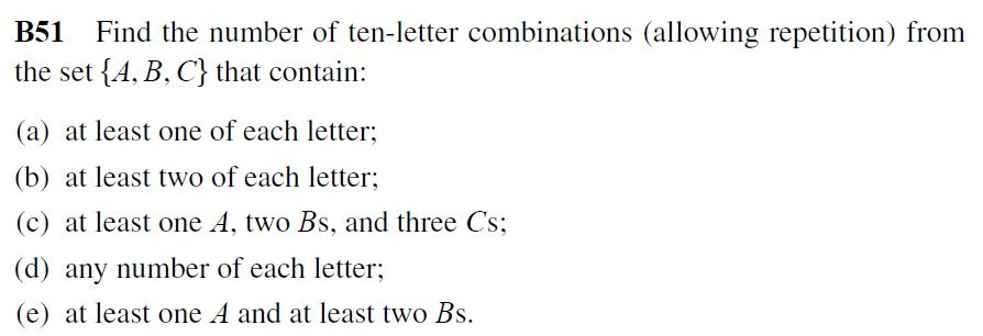 Solved Find the number of ten-letter combinations (allowing | Chegg.com