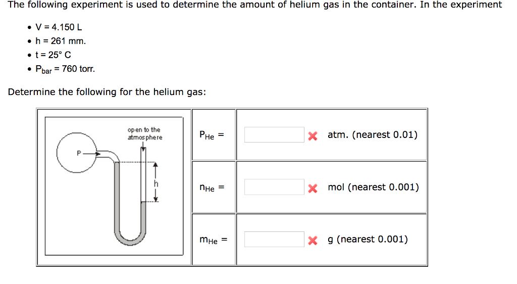 Solved The following experiment is used to determine the | Chegg.com