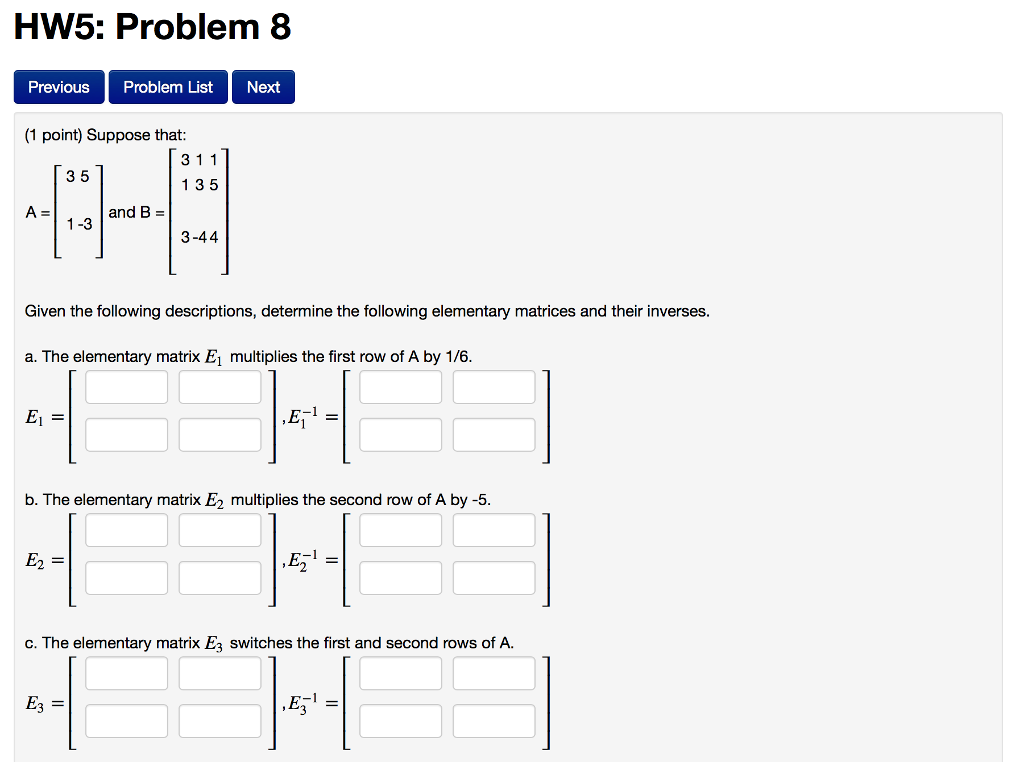 Solved HW5: Problem 8 Previous Problem List Next (1 point) | Chegg.com