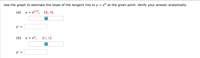 Solved Use the graph to estimate the slope of the tangent | Chegg.com