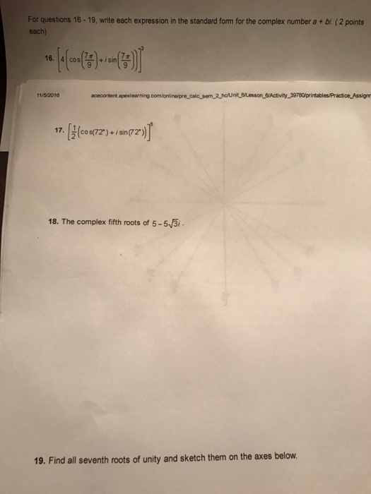 Solved For questions 16 19, write each expression in the | Chegg.com