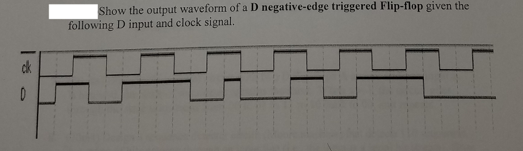 Solved Show the output waveform of a D negative-edge | Chegg.com