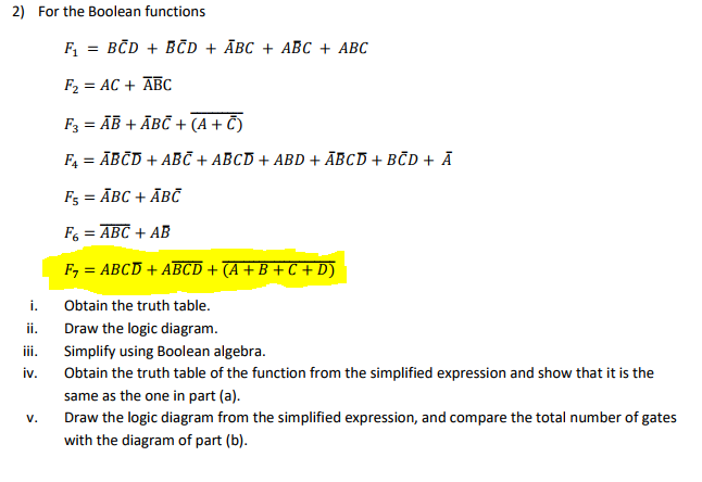 Solved 2) For the Boolean functions F1 = BCD + BCD + BC + | Chegg.com