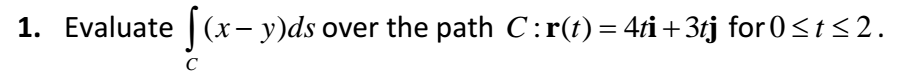Solved Evaluate integral_C (x - y) ds over the path C: r(t) | Chegg.com