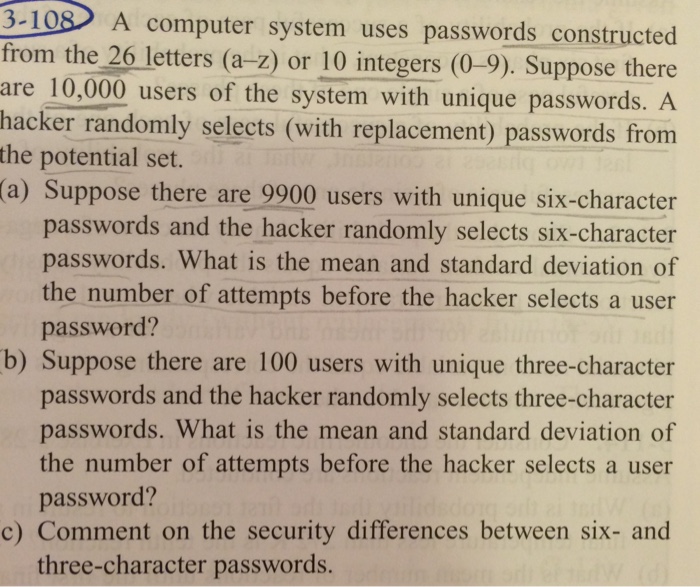 Solved A computer system uses passwords constructed from the | Chegg.com