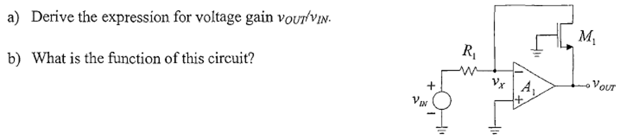 Solved Derive the expression for voltage gain V_OUT/V_IN. | Chegg.com