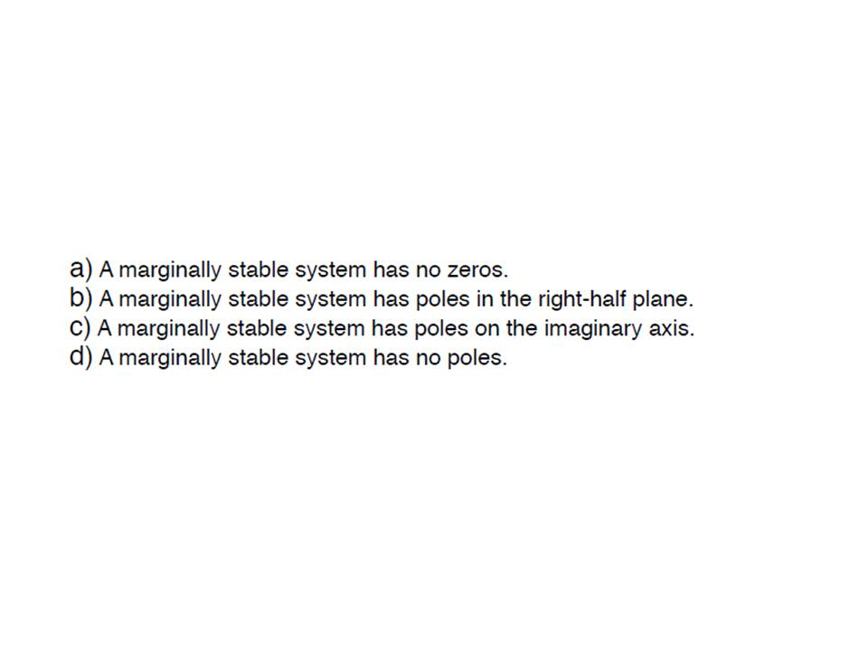 Solved A marginally stable system has no zeros. A marginally | Chegg.com